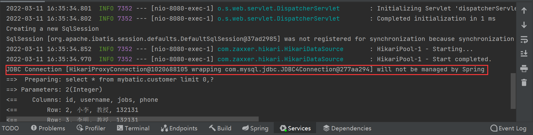 “SqlSession[xxx] was not registered for synchronization because synchronization is not active”问题 ...