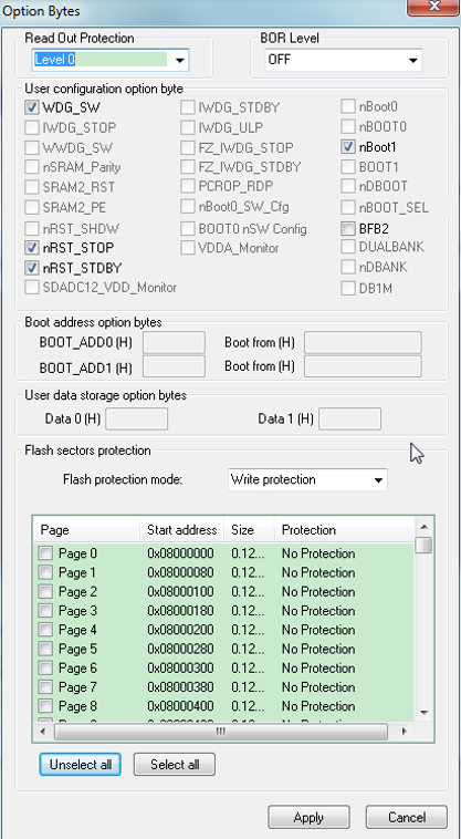 Stm32芯片解锁读写保护：更改option Byte [error已解决] Stm32读取选项字节配置 Csdn博客