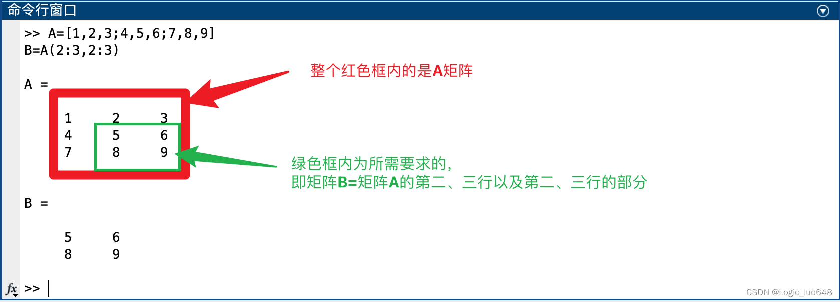 Matlab_冒号表达式、获得子矩阵_matlab 子矩阵-CSDN博客