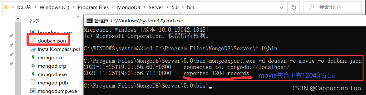 Mongoexport 导出 和 Mongoimport 导入 Error Parsing Command Line Options