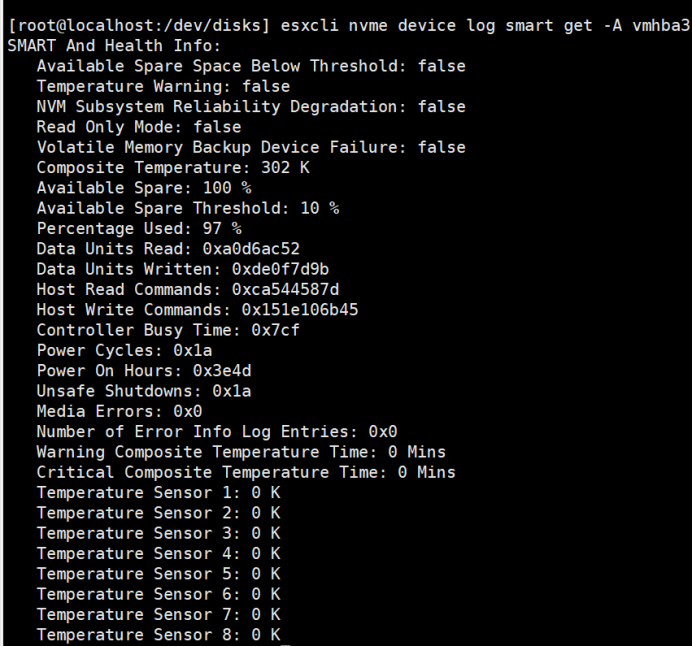 在esxi 中 查看固态ssd nvme格式的smart信息及预计使用寿命_esxi查看硬盘健康度-CSDN博客