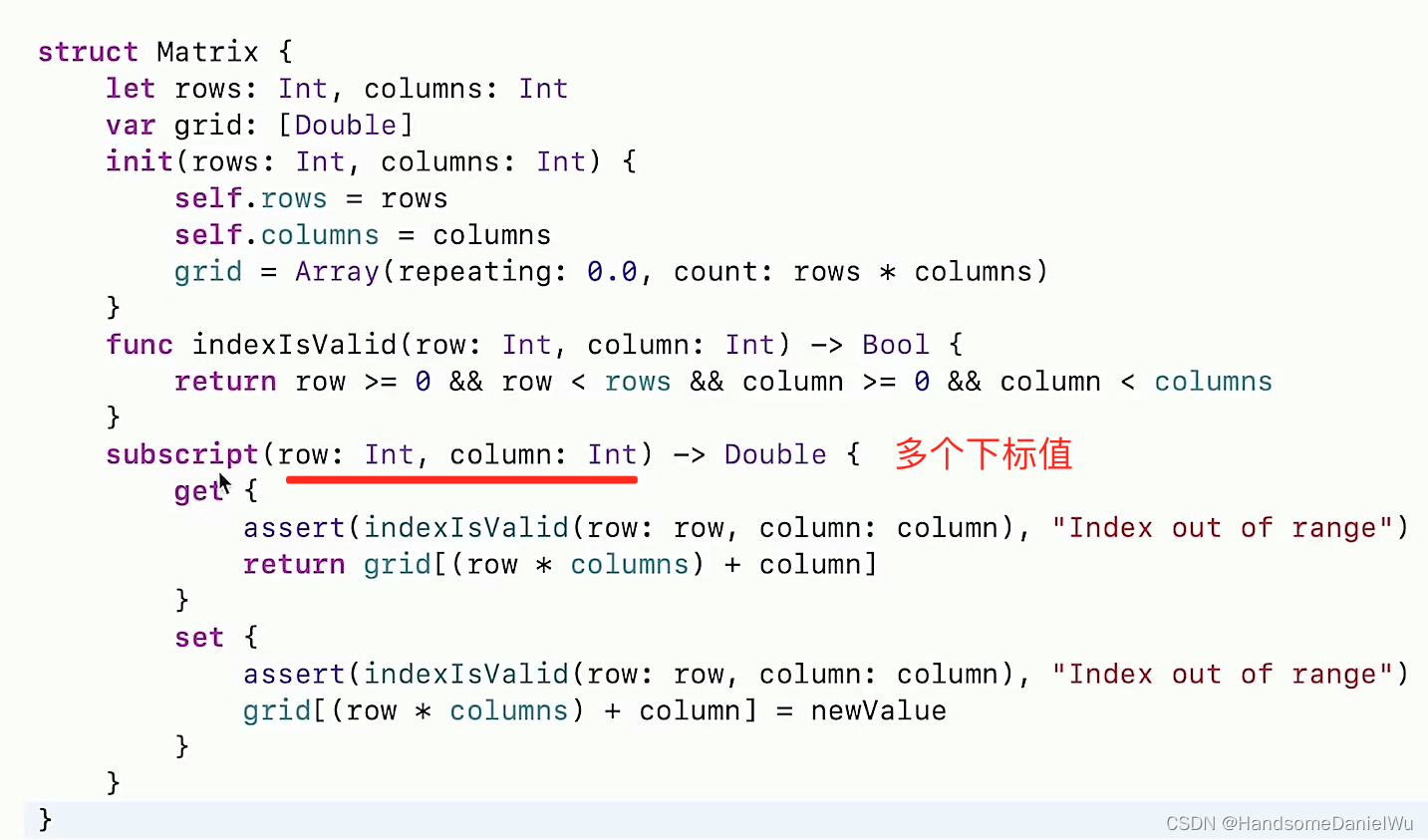 Swift Subscript assert断言 self. Tow dimensional(2D) array-CSDN博客