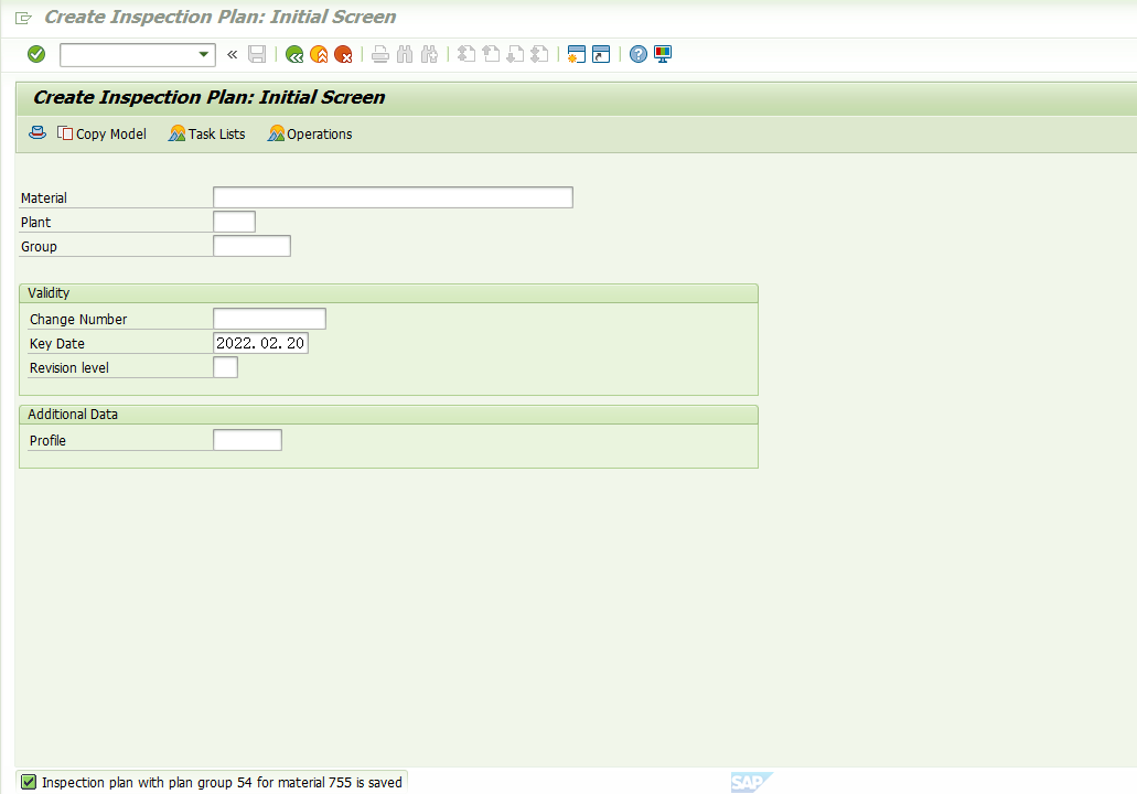 SAP QM 执行事务代码QP01，系统报错 -Material type FOOD is not defined for task list ...