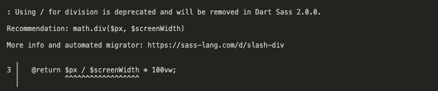Sass报错: Using / for division is deprecated_more info and automated migrator-CSDN博客
