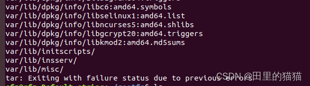 tar: Exiting with failure status due to previous errors-CSDN博客