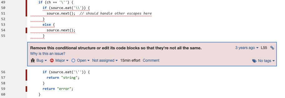 Sonar 代码检测常见问题及修改实例（前端JS版本二）_remove this conditional structure or edit its code-CSDN博客