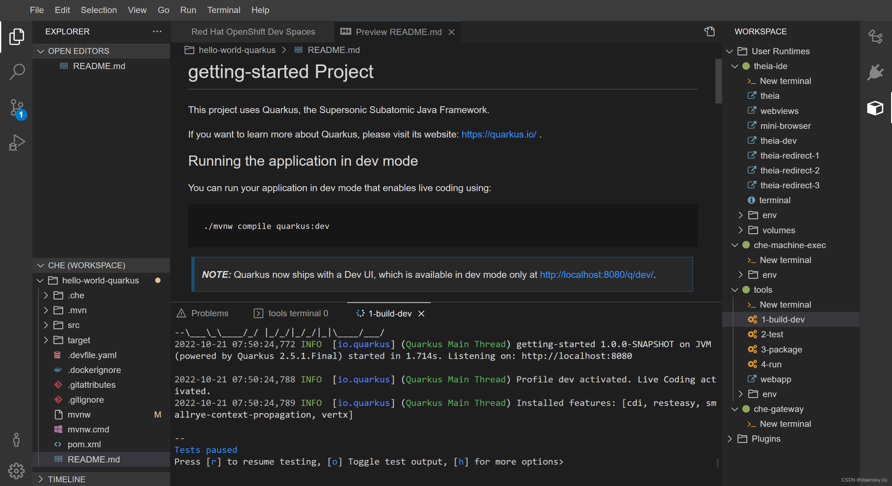 OpenShift 4 - 用 OpenShift DevSpaces 在线开发 Quarkus 云原生应用（附视频）_openshift在线测试-CSDN博客