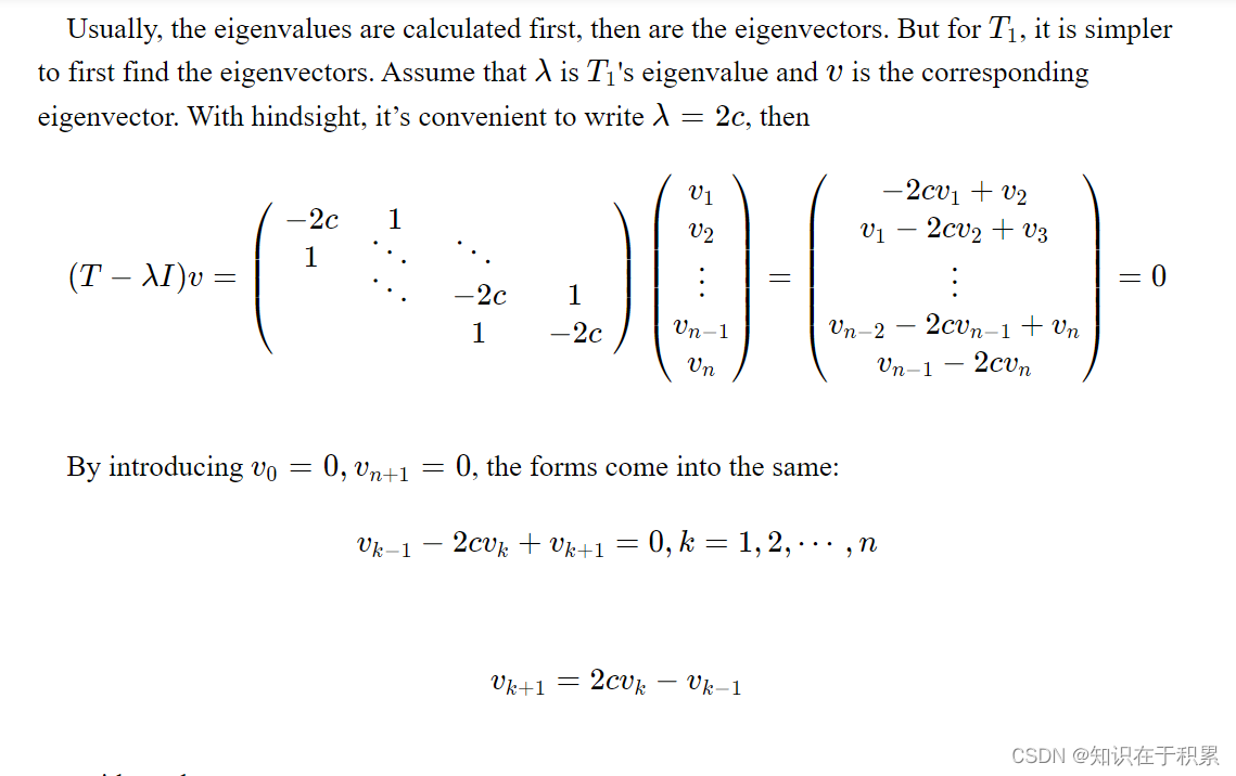 The Eigenvalues and Eigenvectors of Tridiagonal Toeplitz Matrix-三对角_the eigenvalues of ...