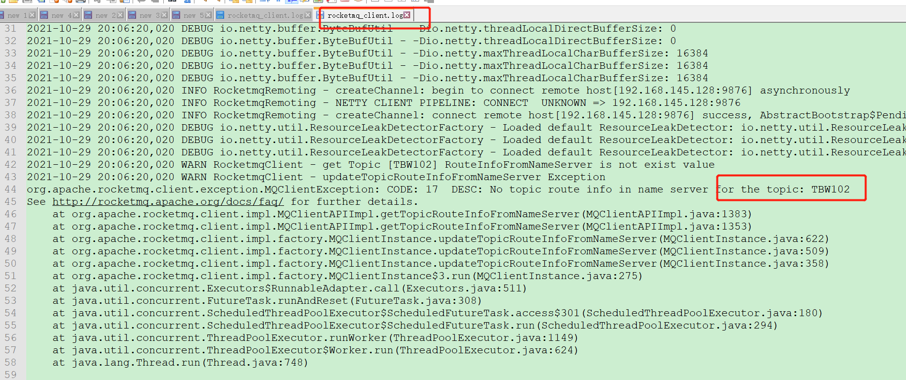 RocketMQ 客户端 解决 No topic route info in name server for the topic：TBW102_no topic route info in ...