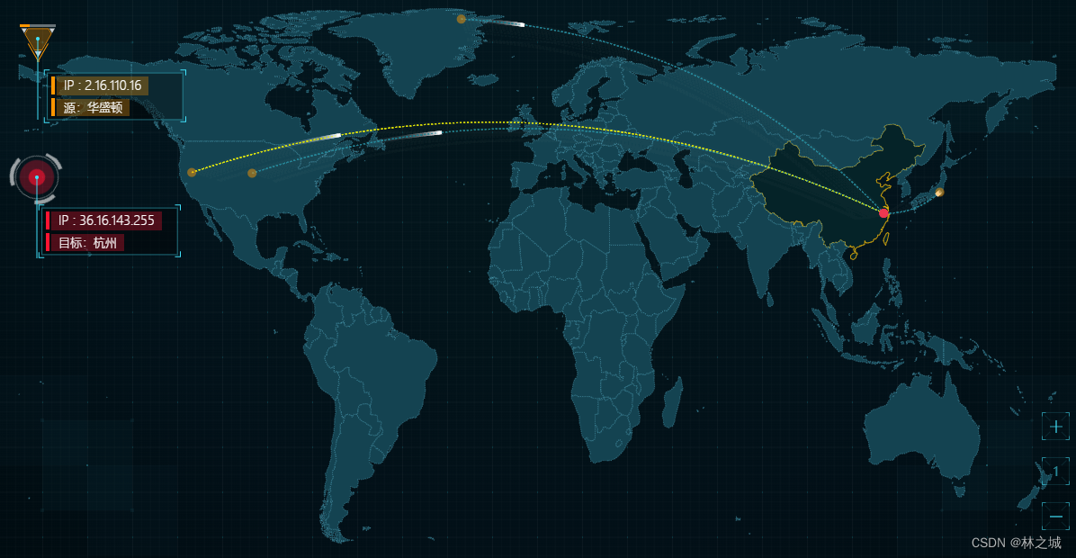 Echarts地图map生成散点飞线，点击散点与飞线产生不同的交互效果。_echarts地图散点飞线-CSDN博客