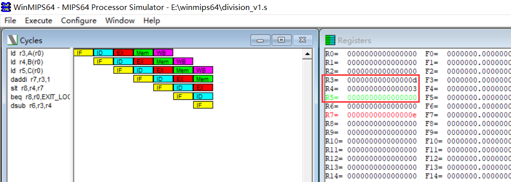WinMIPS64之32位乘法器和除法器的模拟实验_mips64乘法模拟器-CSDN博客