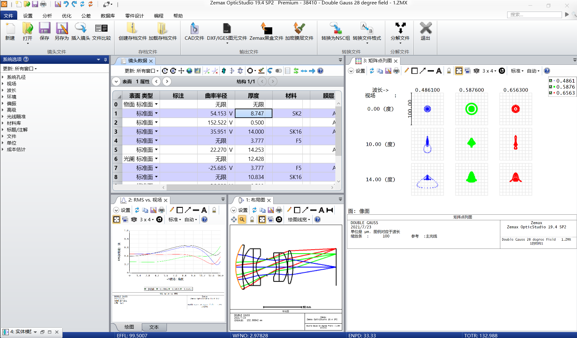 zemax doublet achromatic lens design - Programmer Sought