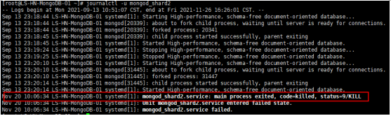 mongod_shard2.service: main process exited, code=killed, status=9/KILL_mongodb shard2进程-CSDN博客