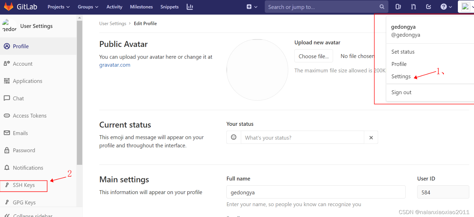 centos7安装gitlab，配置SSH key，修改项目url_gitlab ssh key-CSDN博客