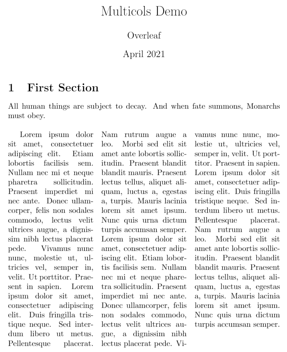 LaTeX 多栏文档 Multiple columns_latex multicolumn-CSDN博客