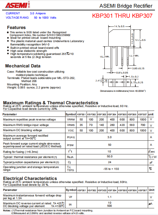 ASEMI-KBP307整流桥的电压降_低压降整流桥-CSDN博客