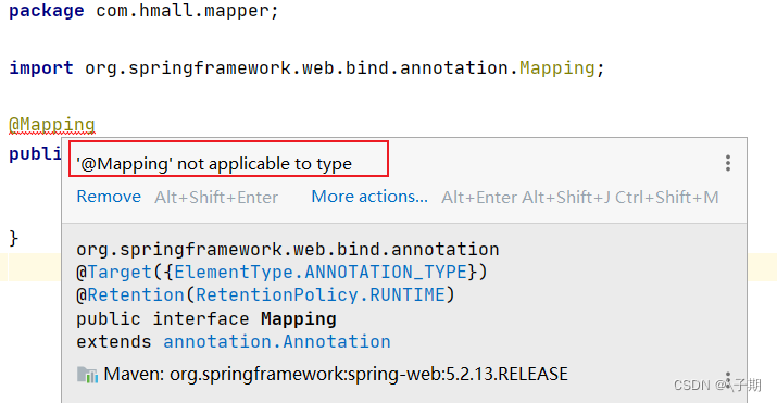 Mapping‘ Not Applicable To Typemapping Not Applicable To Type Csdn博客