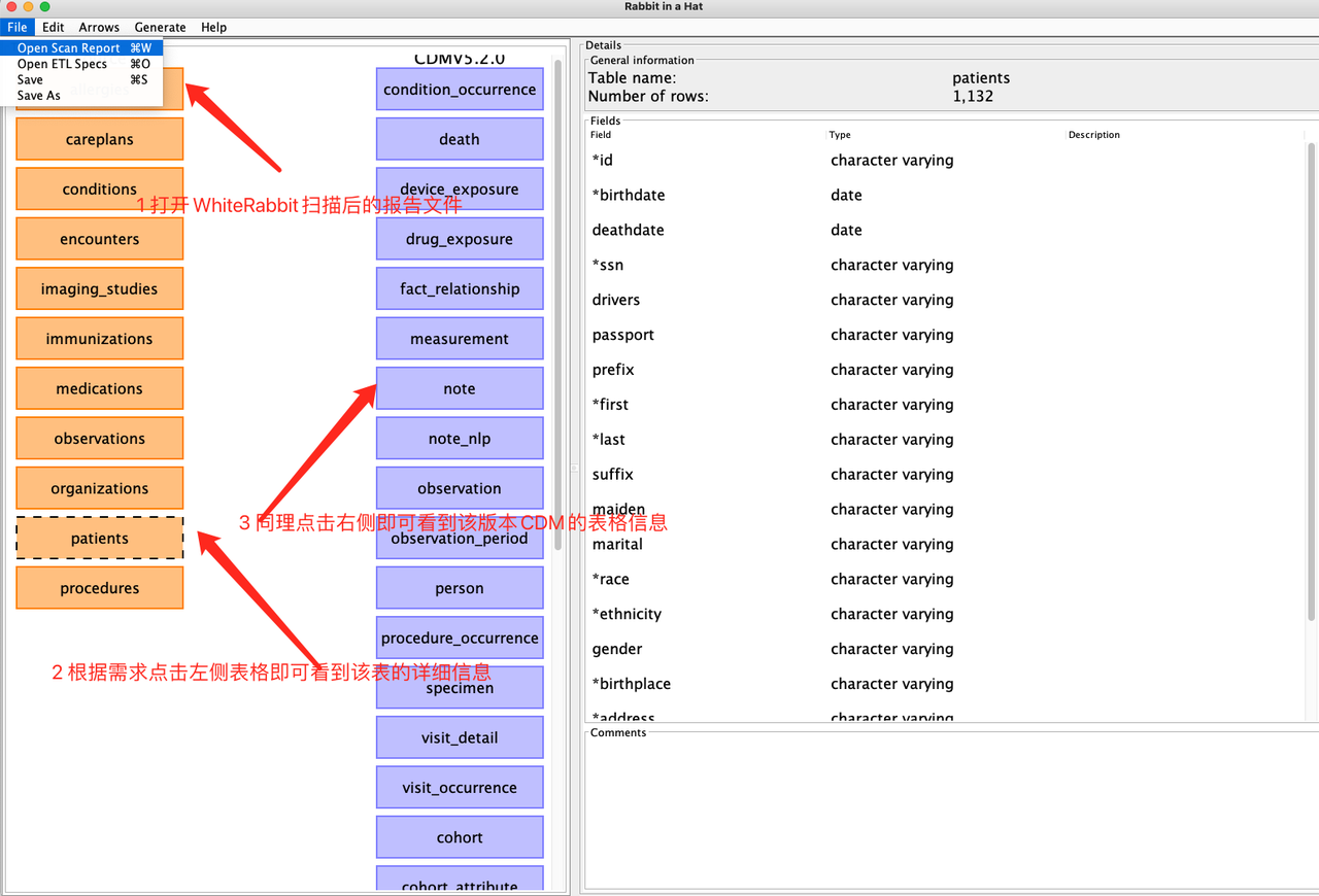 OHDSI ETL 工具使用 WhiteRabbit + Rabbit in A Hat + Usagi_etl whiterabbit-CSDN博客