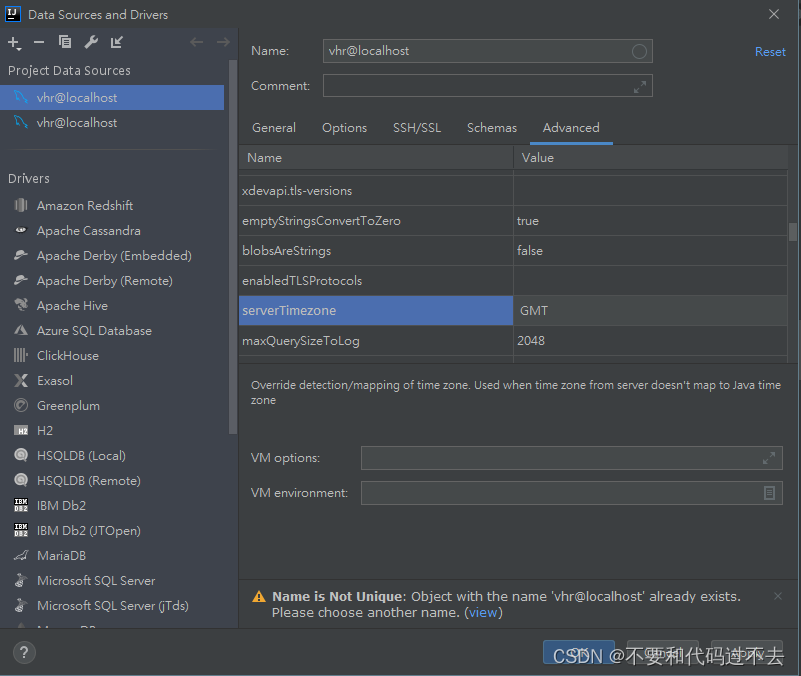 IDEA连接mysql数据库（Server returns invalid timezone. Need to set ‘serverTimezone‘ property.）_idea连接 ...