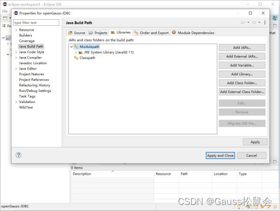 openGauss数据库JDBC环境连接配置(Eclipse)_opengauss-jdbc-x.x.x驱动下载-CSDN博客