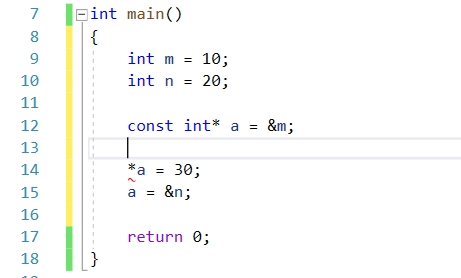 a reference type const int*& (not const qualified) can not be ...