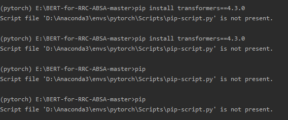 Pycharm使用pip报错：Script file ‘D:\Anaconda3\envs\pytorch\Scripts\pip-script.py‘ is not present-CSDN博客