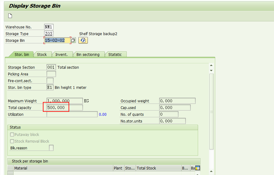 SAP WM Storage Type Capacity Check Method 5 (Usage check based on SUT ...