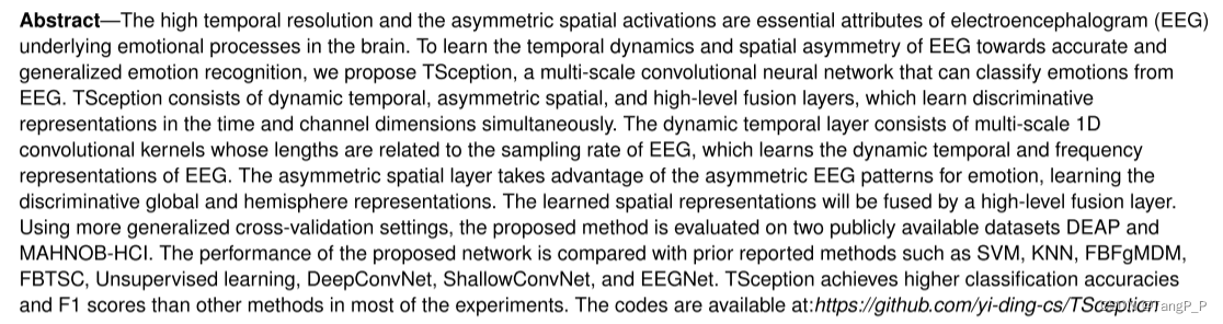 Tsception Capturing Temporal Dynamics And Spatial Asymmetry From Eeg For Emotionrecognition 学习