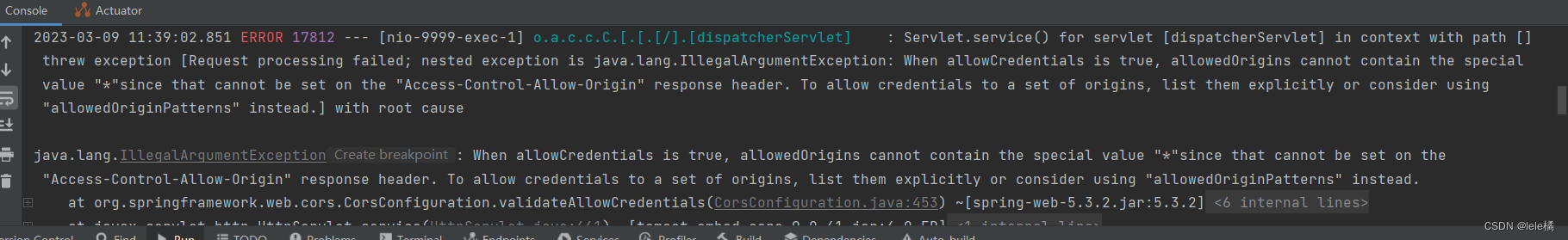 Springboot跨域处理实现的方法and报错处理exposedheaders报错 Csdn博客