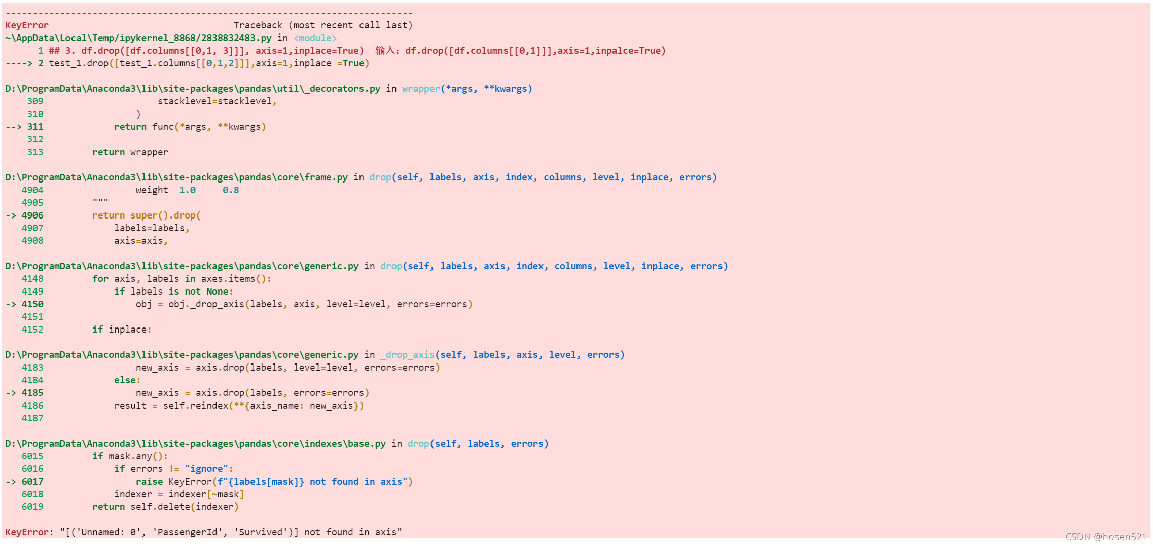 Pandas删除列的方法pandas Drop Column Csdn博客