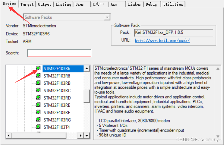 基于stm32f103R6 Keil uVision5编译环境搭建_stm32f103r6在keil5中应该用哪个启动文件,怎么修改.sct文件呢-CSDN博客