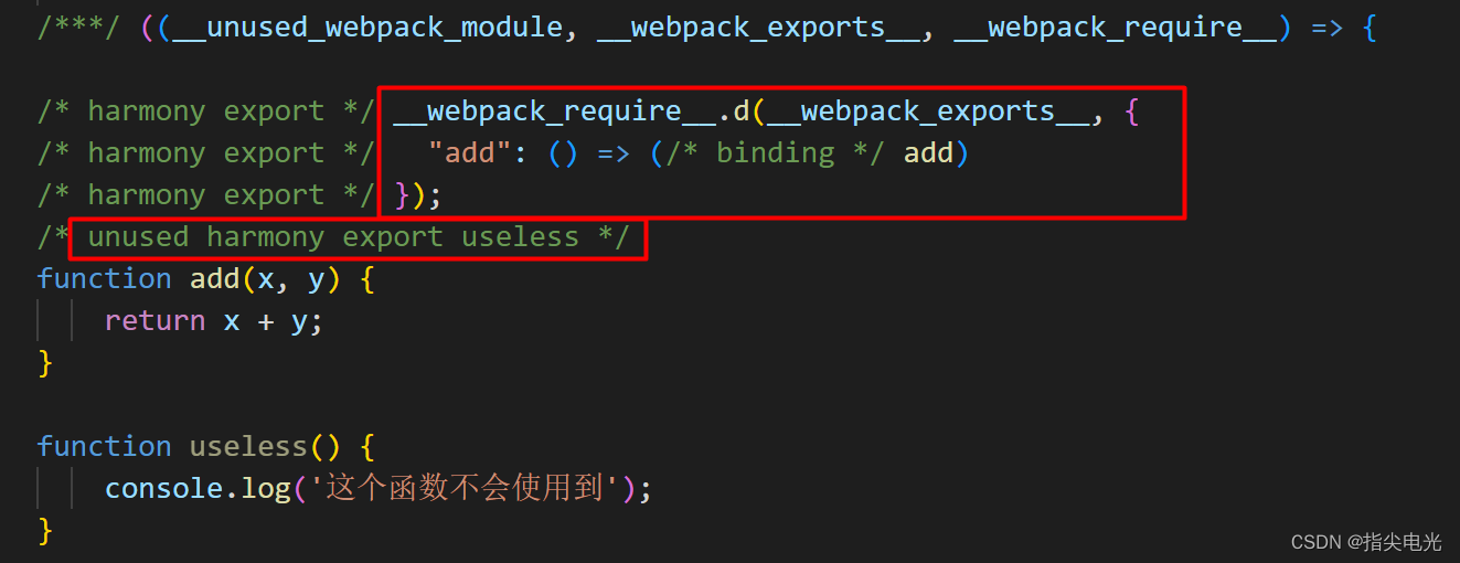 webpack中的tree shaking(树摇)-----移除未使用的代码_webpack treeshaking-CSDN博客