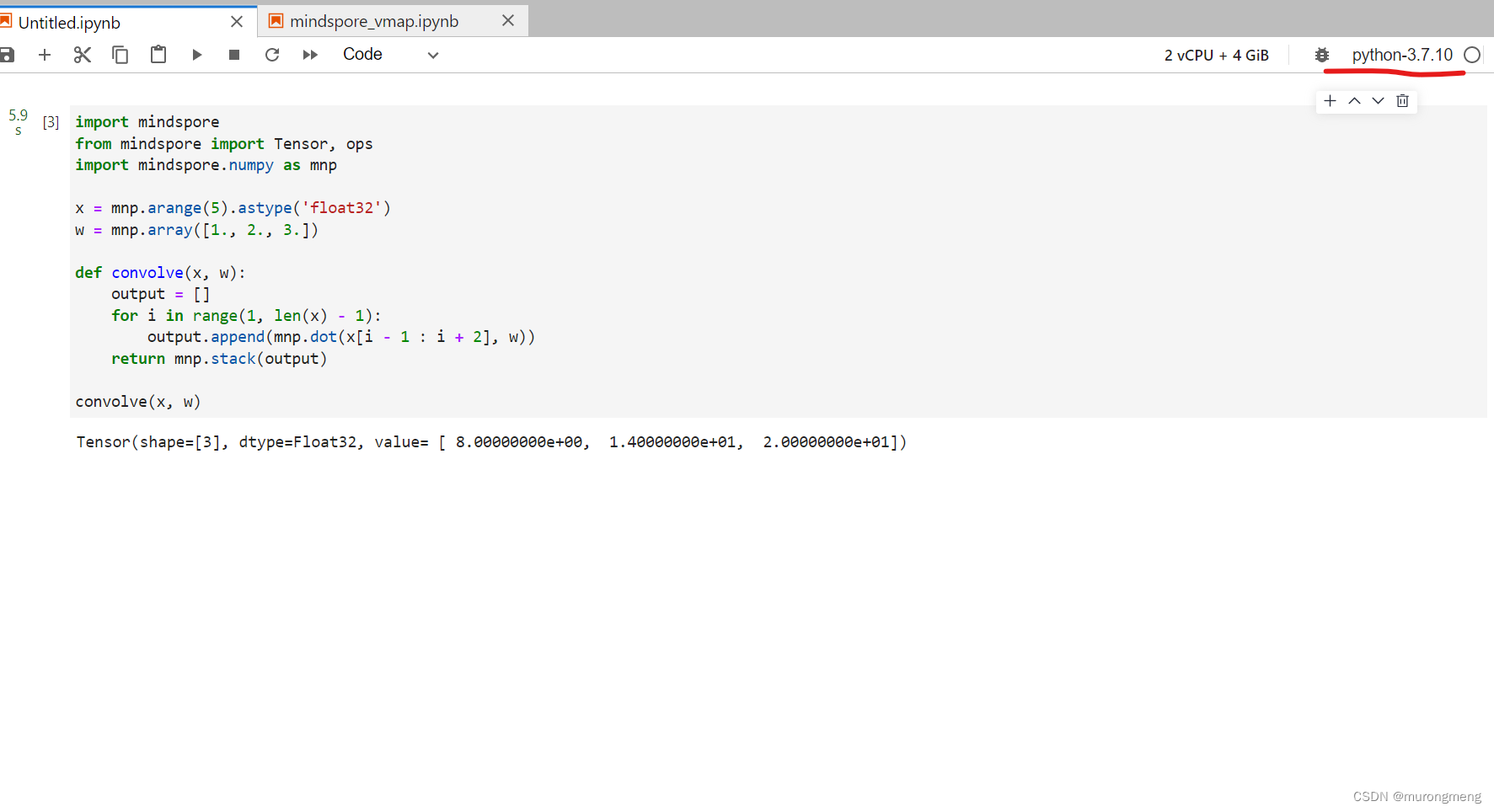 自动向量化Vmap体验_vmap 实现卷积-CSDN博客
