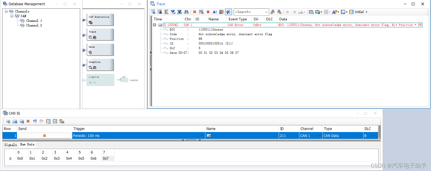 【CANoe/CANalyzer报错】Message with ID = 529 could not be sent. Driver error 11 in TransmitCANFrame ...