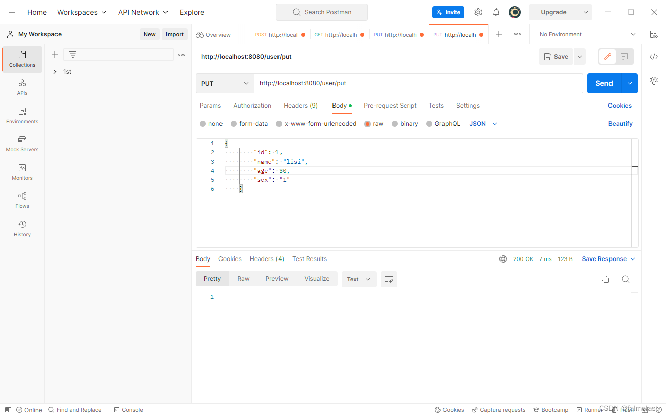 后端单表user的CURD功能代码和测试_对用户表 user 进行 curd 的操作-CSDN博客