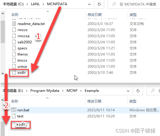 MCNP运行报错“bad trouble in subroutine ixsdir of imcn”“cross-section directory file xsdir does not ...