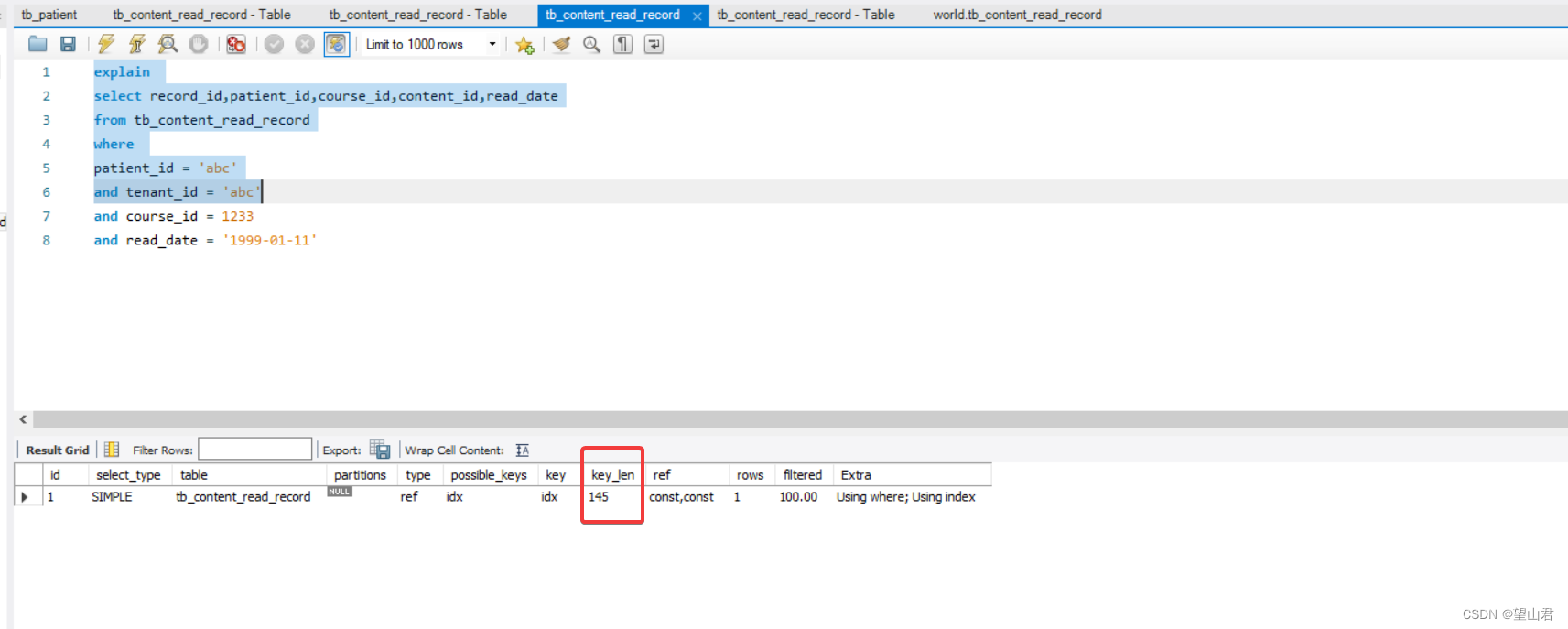 关于explain执行mysql语句，索引keylen计算问题sql Explain Keylen Csdn博客 7129