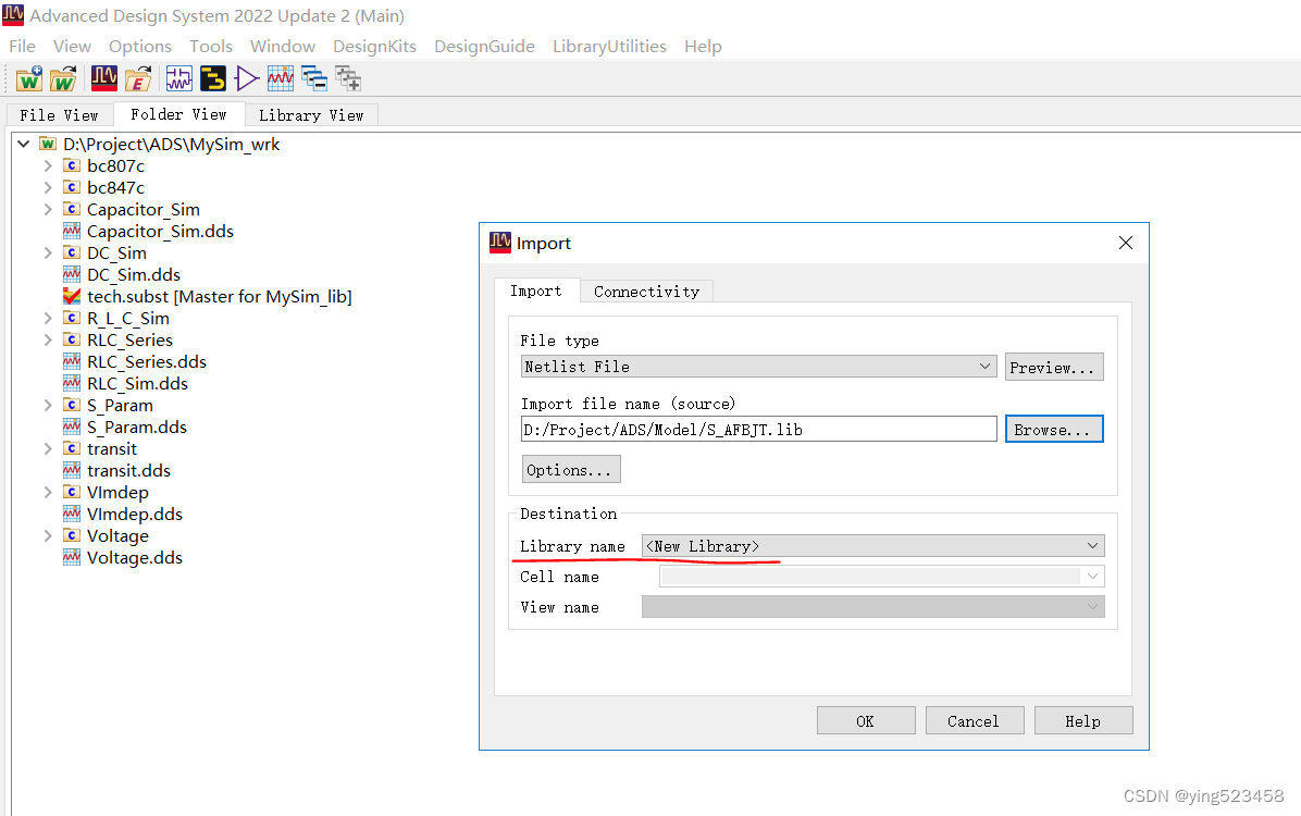 ADS 导入仿真模型-Netlist（Spice、PSpice、HSpice等）_ads中netlist include元件在哪-CSDN博客