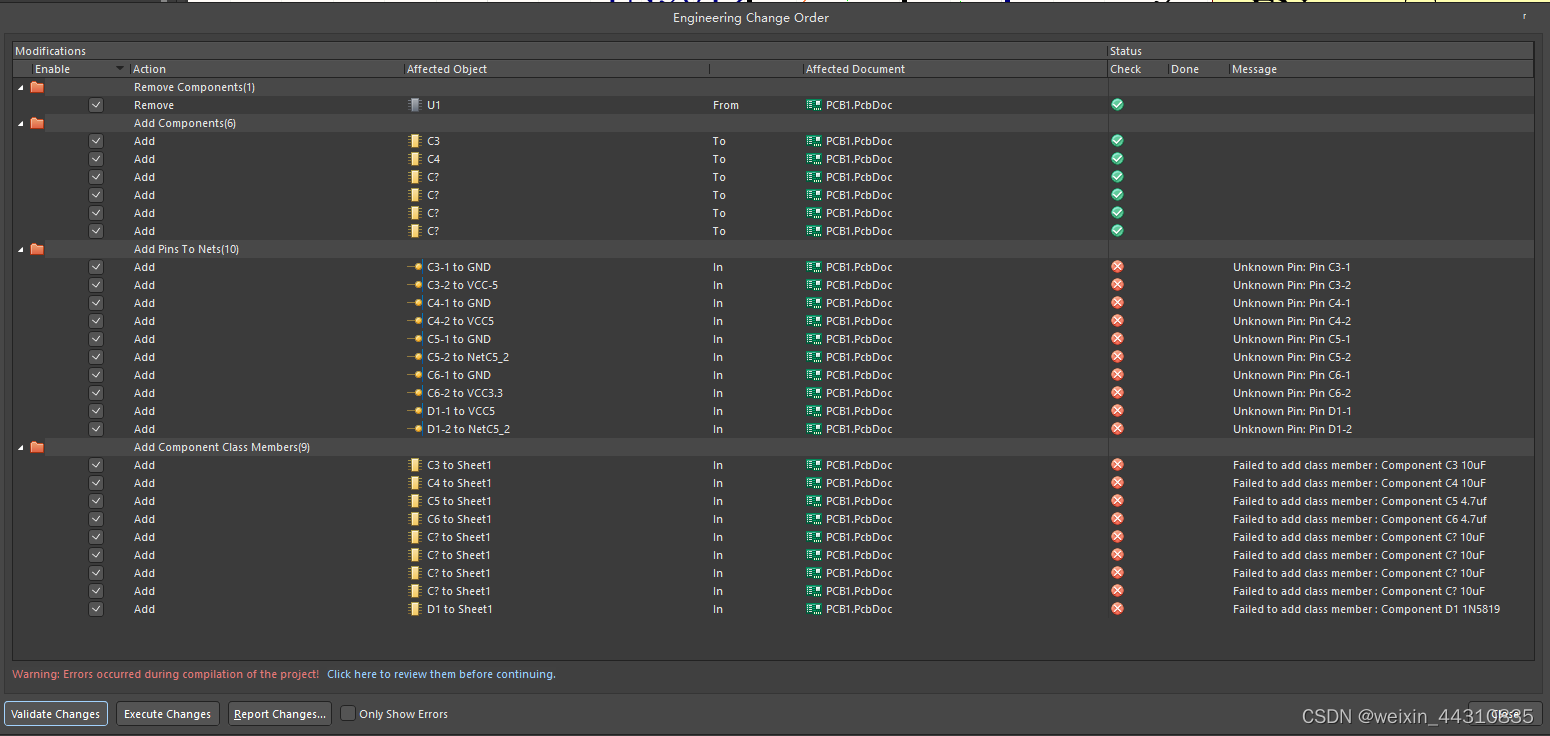 AD23原理图导入PCB Failed to add class member及Unknown Pin解决办法-CSDN博客