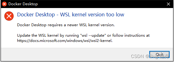 Docker Desktop Wsl Kernel Version Too Low Csdn博客 