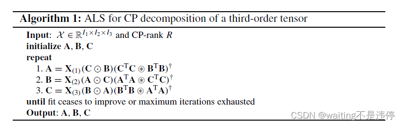 2.2 CP分解ALS算法python_cp分解 als方法-CSDN博客