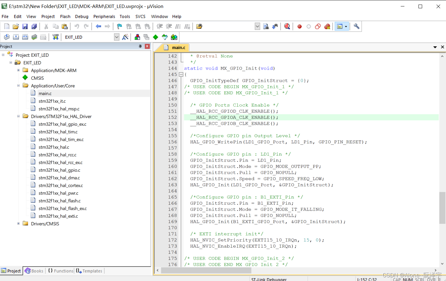 STM32中断和基于HAL库的LED流水灯_stm32hal库 引脚中断-CSDN博客