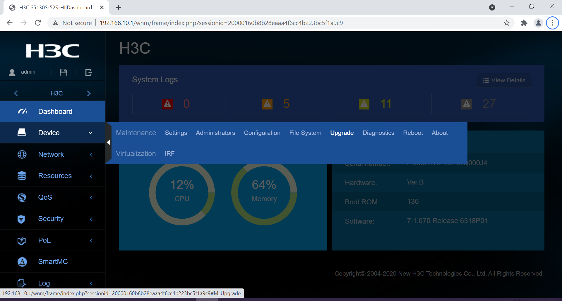 H3C交换机版本升级（图形化）_web界面h3c s5000v5系列交换机如何升级-CSDN博客