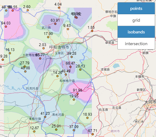 Leaflet加turf生成等值线图（或色斑图）并单击显示值_leaflet 等值线-CSDN博客