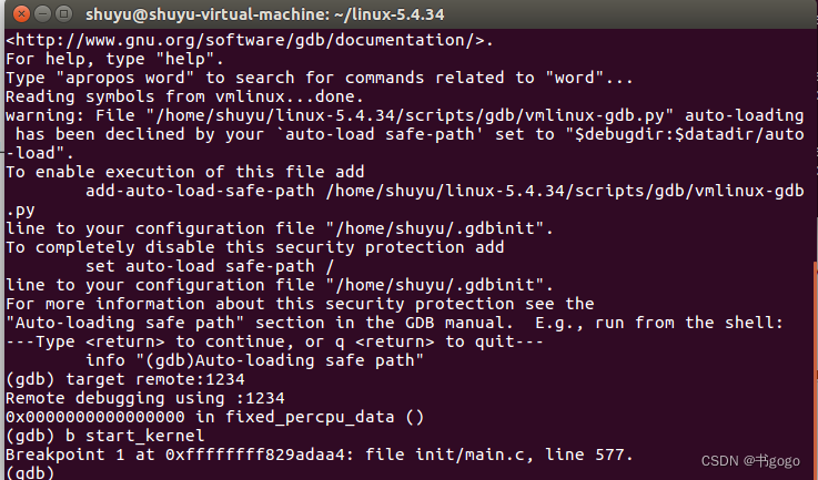 Linux内核调试环境搭建及start_kernel实验_书gogo的博客-CSDN博客