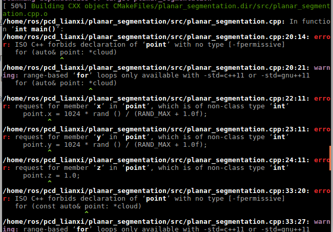 【解决问题】在ubuntu中使用CMakeLists.txt运行c文件，出现error: ISO C++ forbids declaration of ‘point’ with no type ...