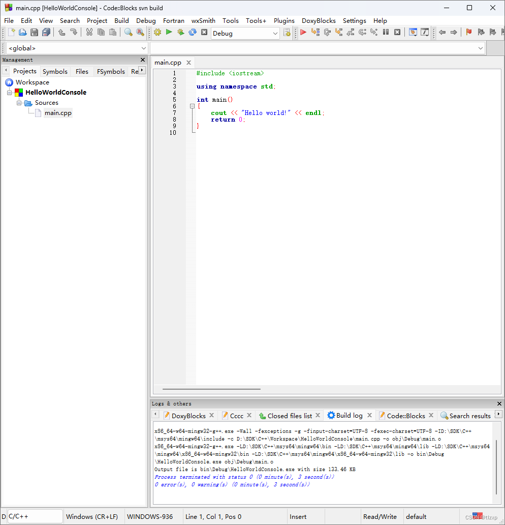 C++学习笔记（4）利用codeblocks开发控制台程序_codeblocks创建窗口程序-CSDN博客