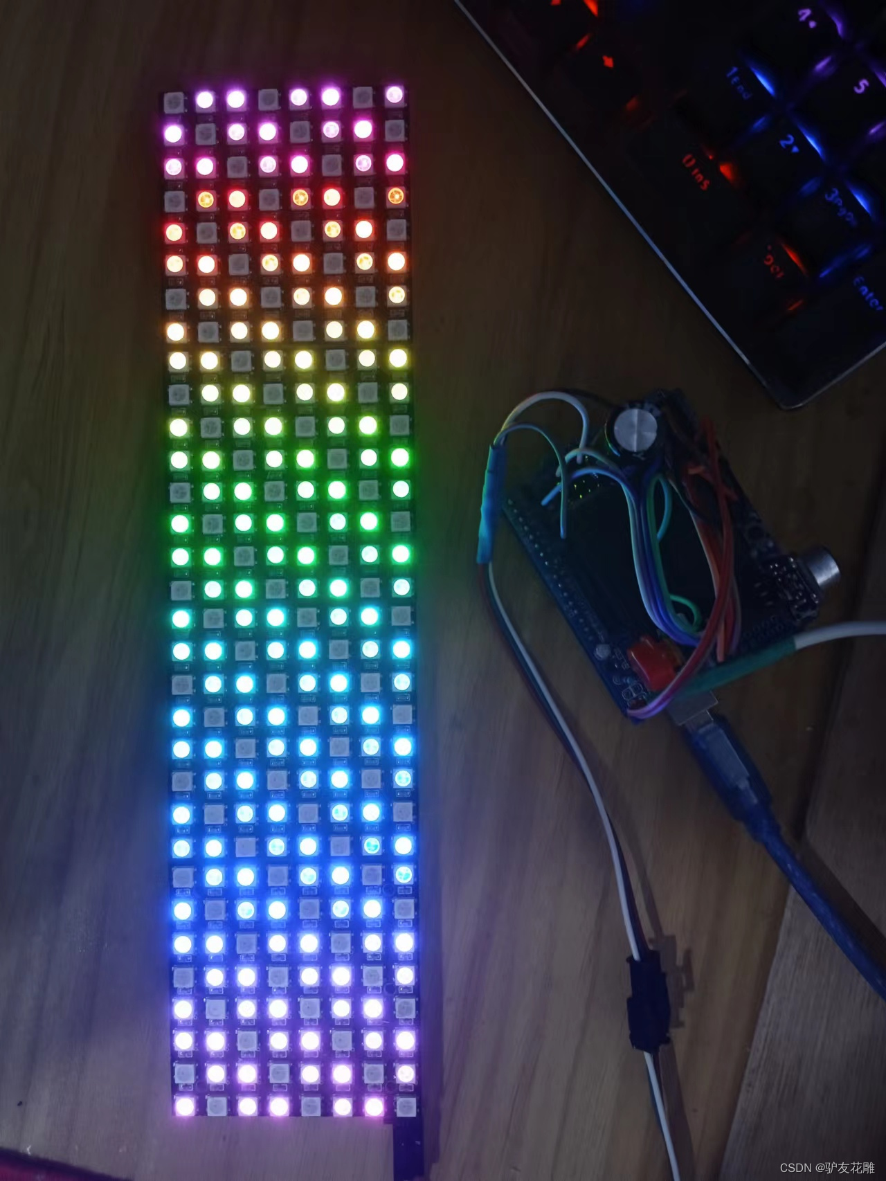 【雕爷学编程】arduino动手做(199) 8x32位ws2812b全彩屏模块8ws2812编程实例 Csdn博客