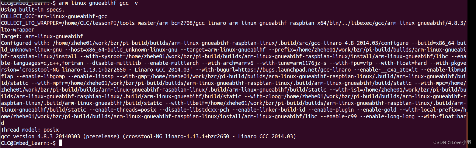 树莓派之交叉编译_交叉编译hello.c在树莓派上运行_Love小羽的博客-CSDN博客