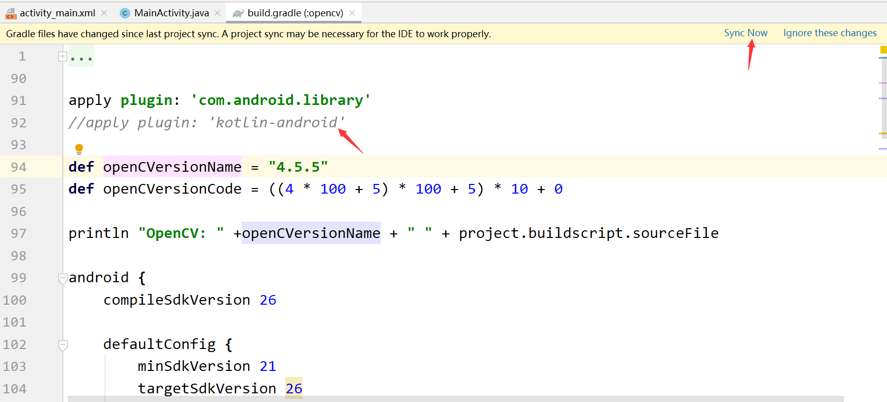 Android 配置 OpenCV环境(Android Stdio 4.1.3 openCV 4.5.5)_a problem occurred evaluating project ...